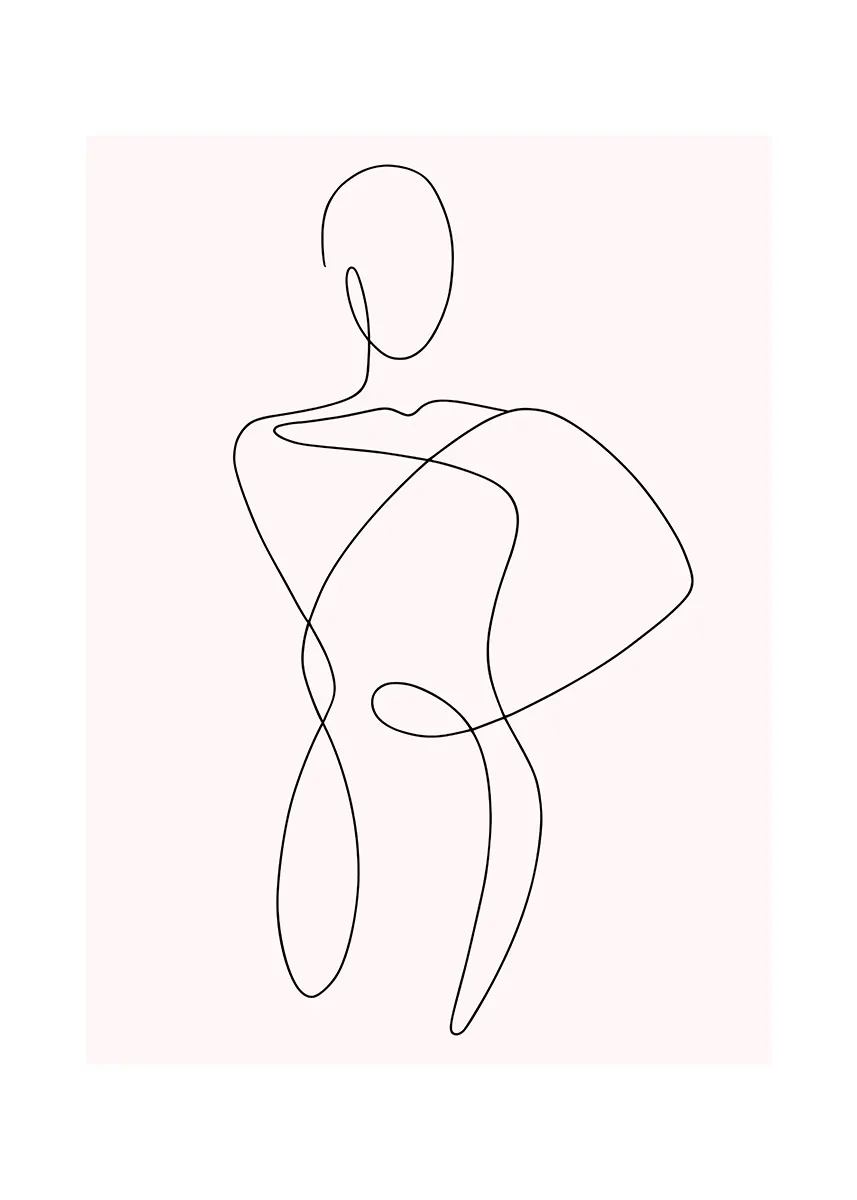 Plakat - Body shape line kunst – Admen.dk