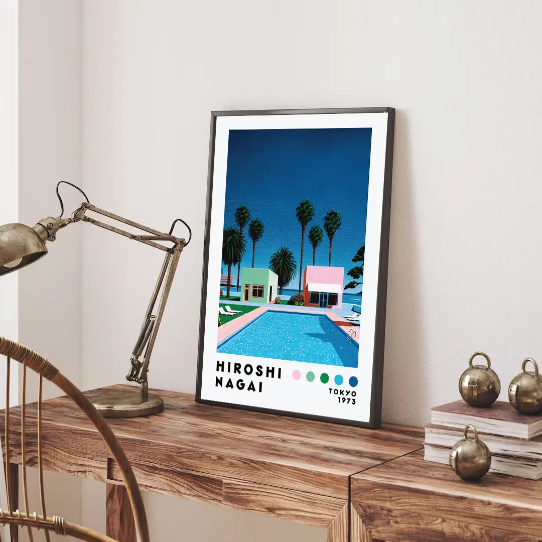 Plakat - Hiroshi Nagai pool kunst - Japansk mesterværk fra Tokyo, 1973 ...