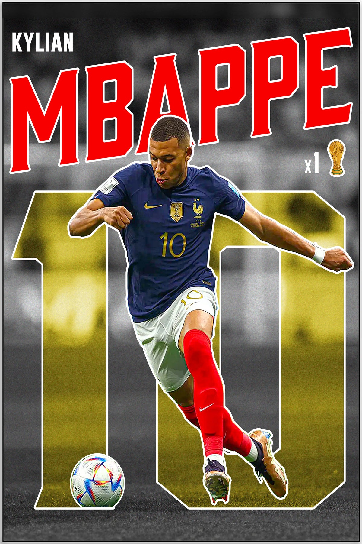 Plakat - Kylian Mbappe i fart