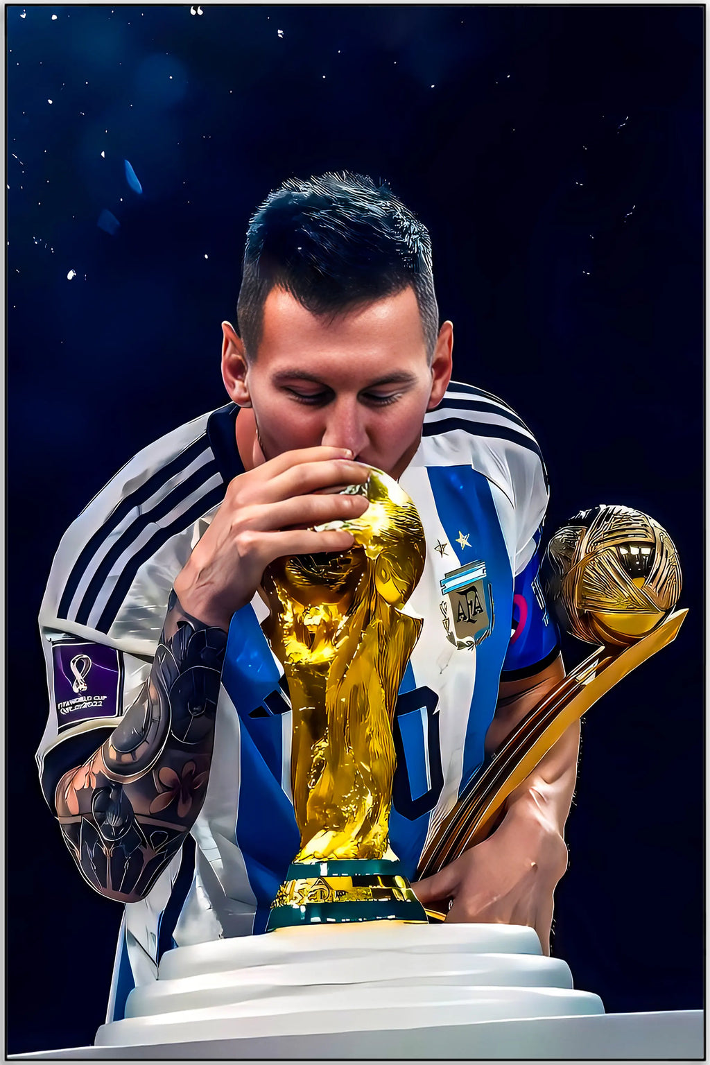 Plakat - Lionel Messi pokal kysset | Admen.dk