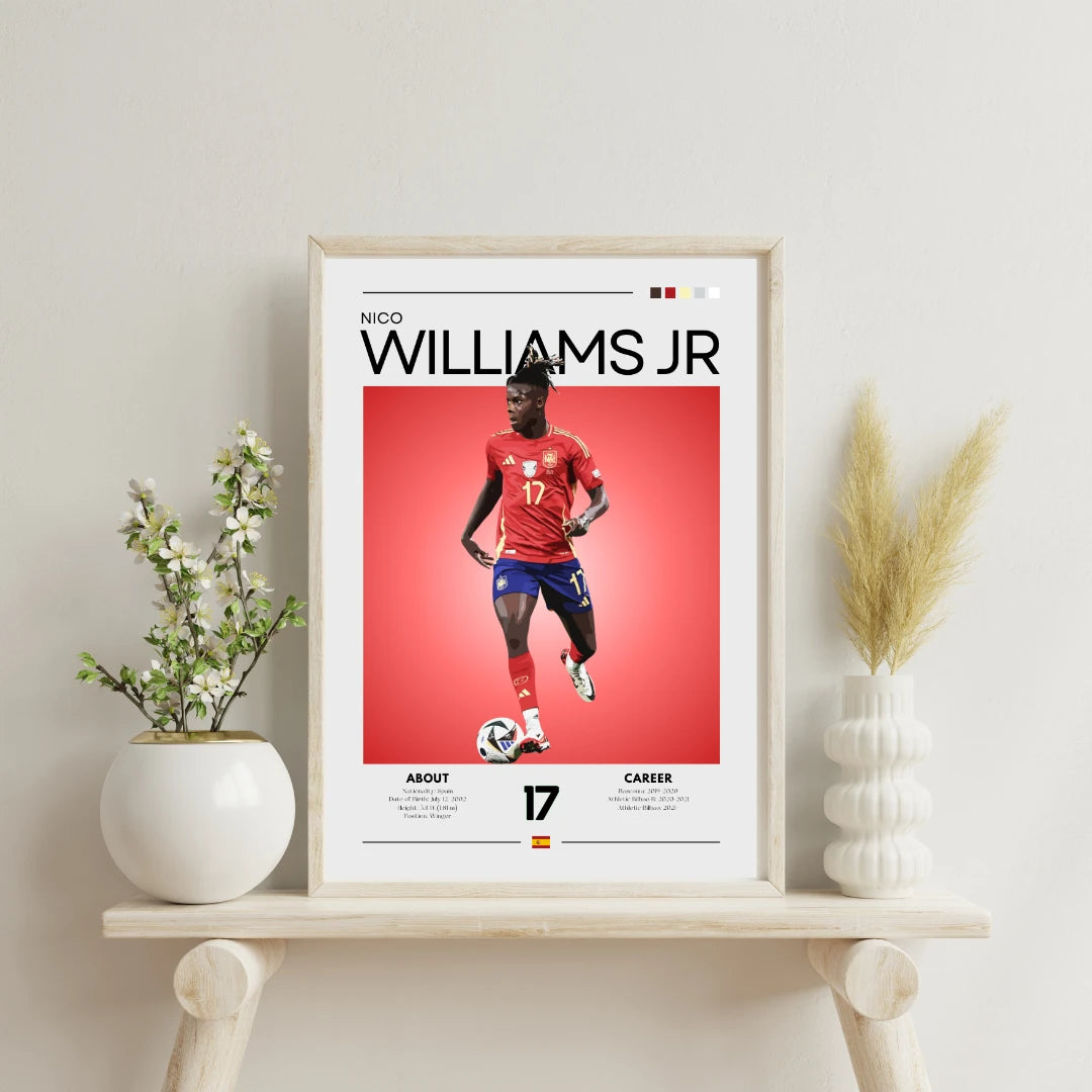 Plakat - Nico Williams Jr. grafisk look – Admen.dk