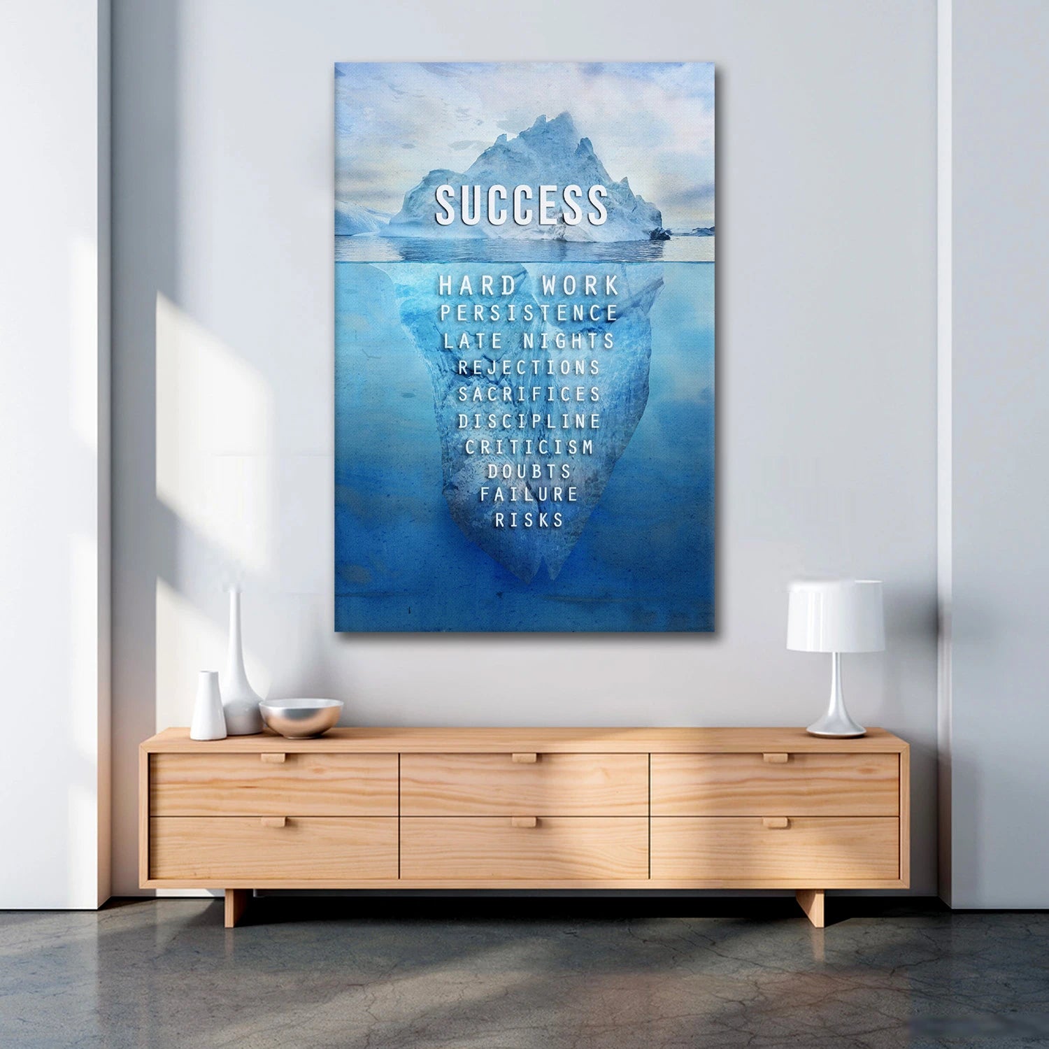 Plakat - Success isbjerg citat – Admen.dk