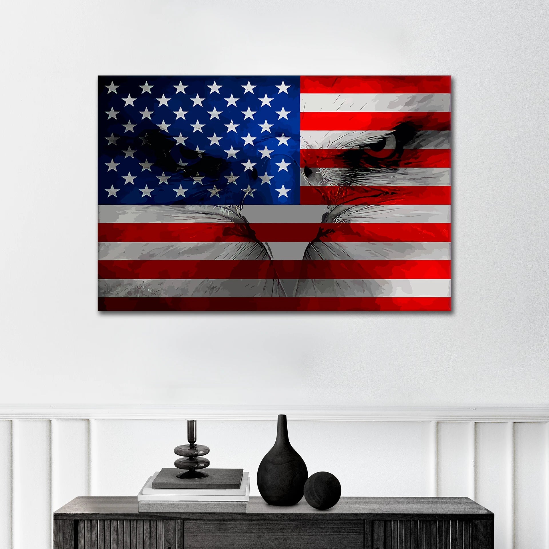 Poster - USA flag with eagle eyes - Buy the poster at admen.dk