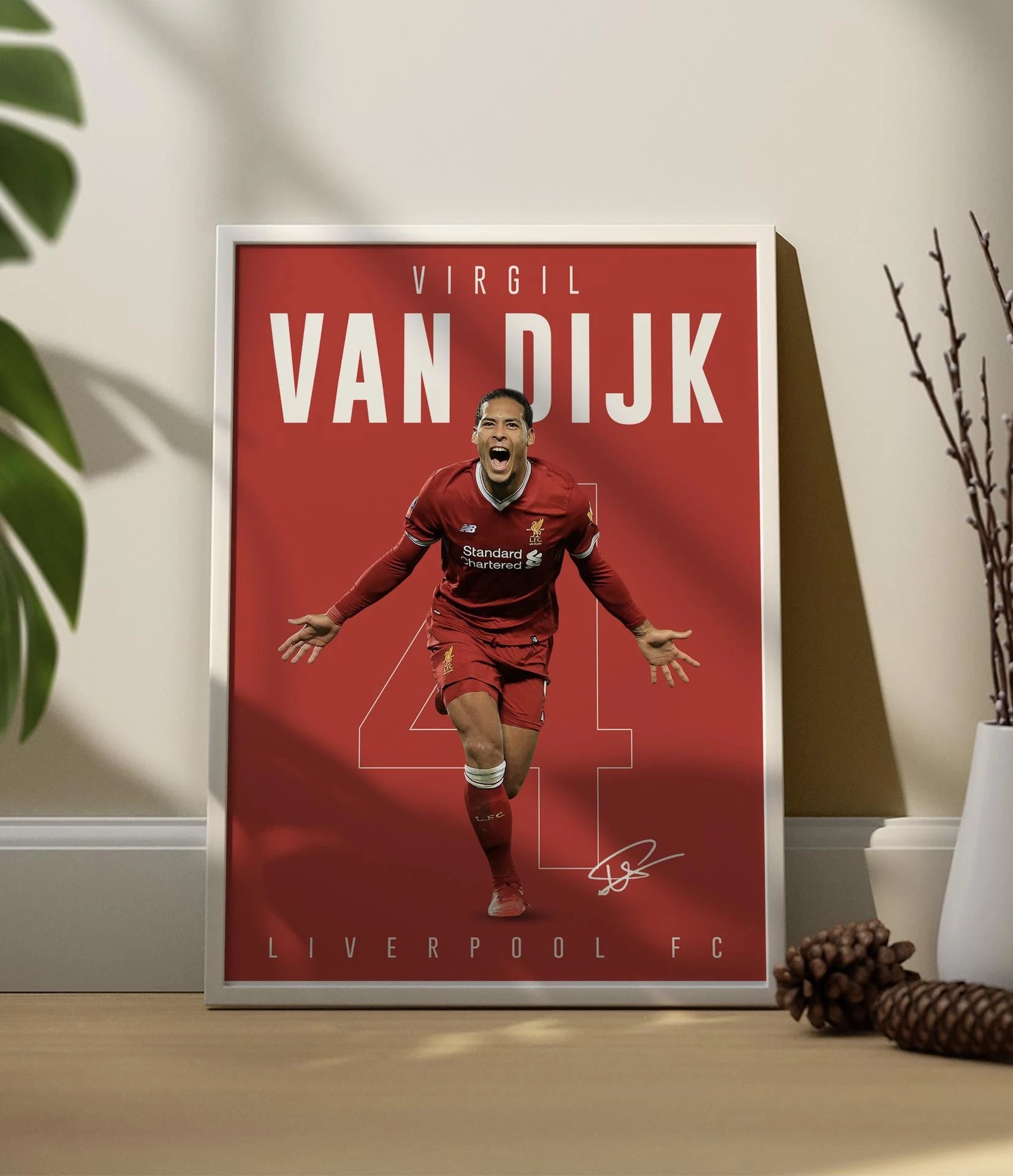 Plakat - Virgil Van Dijk i farve – Admen.dk