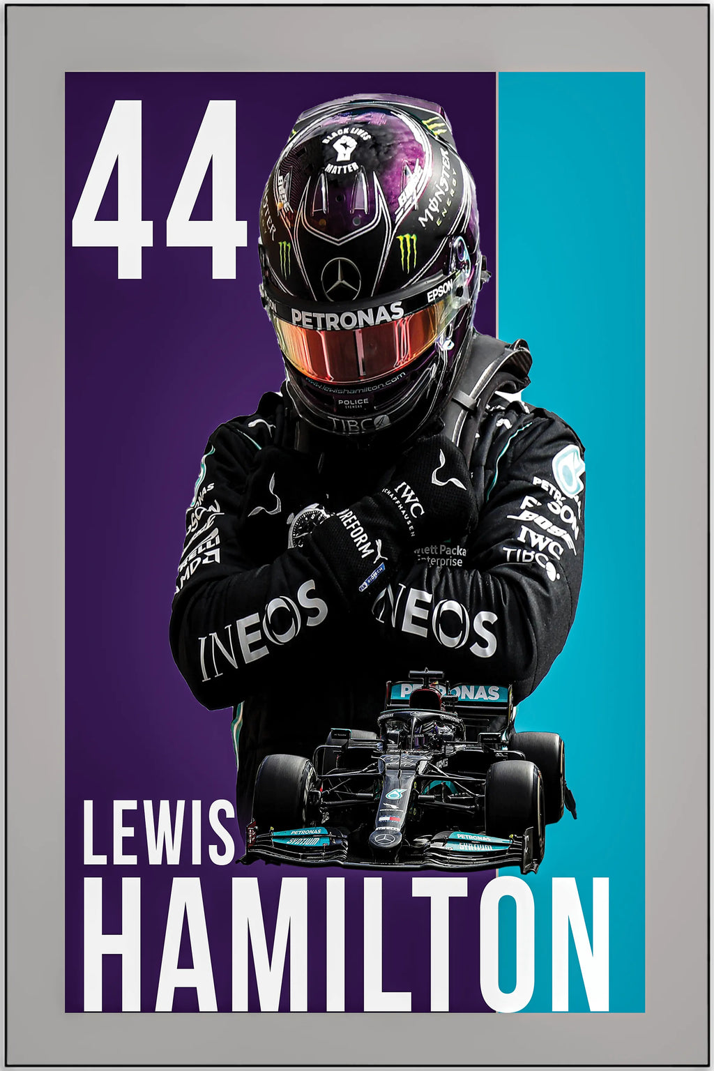 Plakat - Lewis Hamilton nr. 44 – Admen.dk