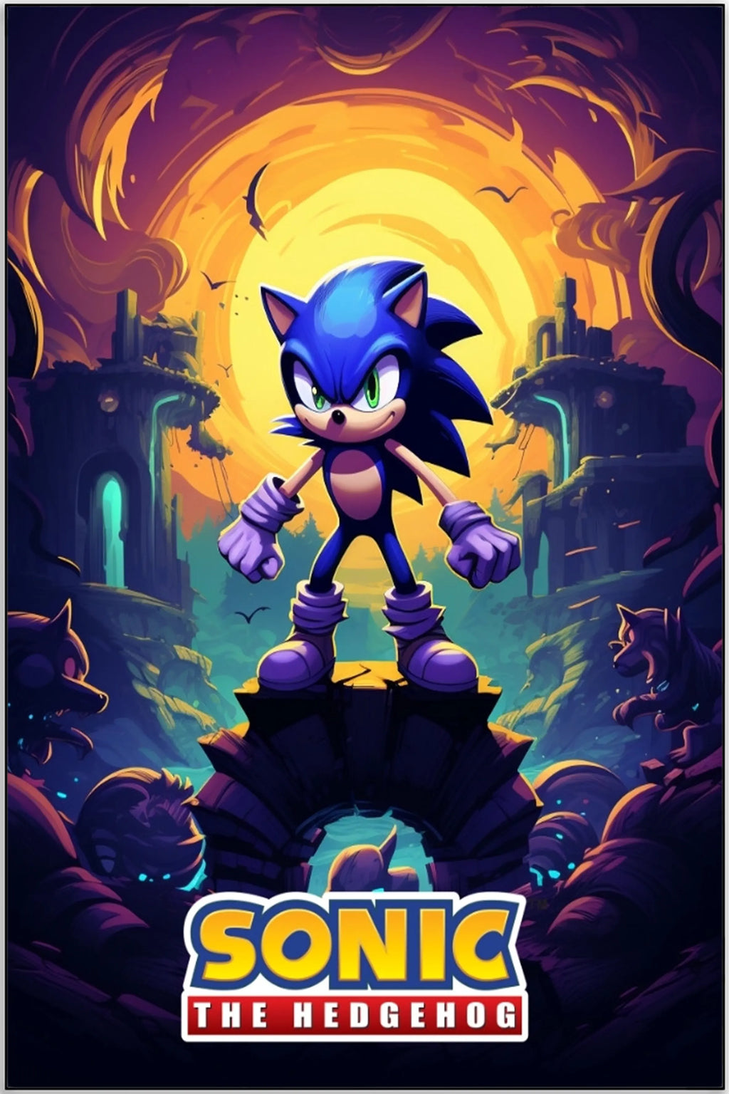 Plakat - Sonic the hedgehog kunst | Admen.dk